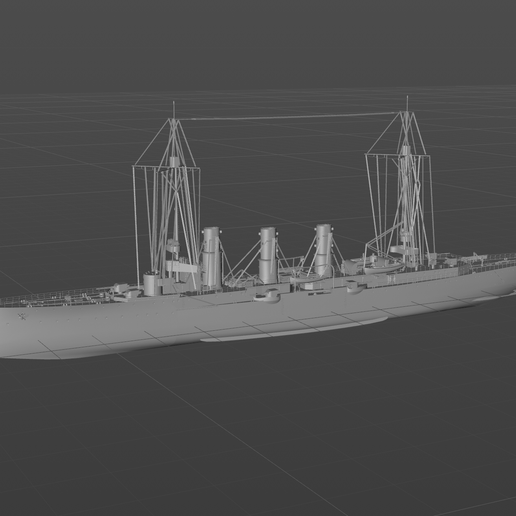 🤏 Modèle 3D du petit croiseur allemand "Elbing".・Fichier OBJ pour ...