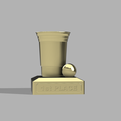 STL file 1st PLACE BEER PONG Cup Trophy 🥇 ・3D printing model to ...
