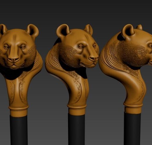 🐼 panda Head Gentleman Knob Walking Cane・ STL File for 3D printing・Cults