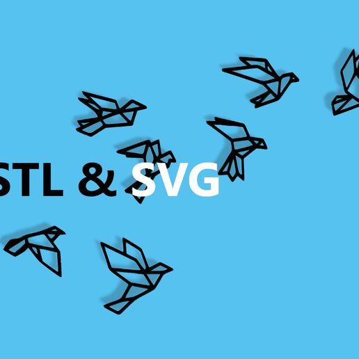 arquivo 3D Bird Cluster Low Poly Wall Art 🐦 ・modelo de impressão 3D ...