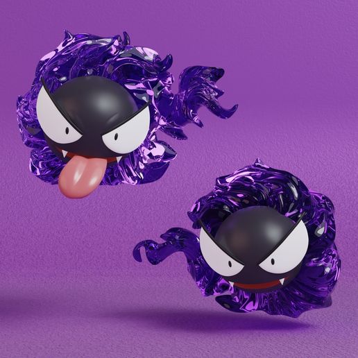 Fichier STL Pokemon - Gastly avec 2 poses (2.0) 🐉 ・Design à télécharger ...