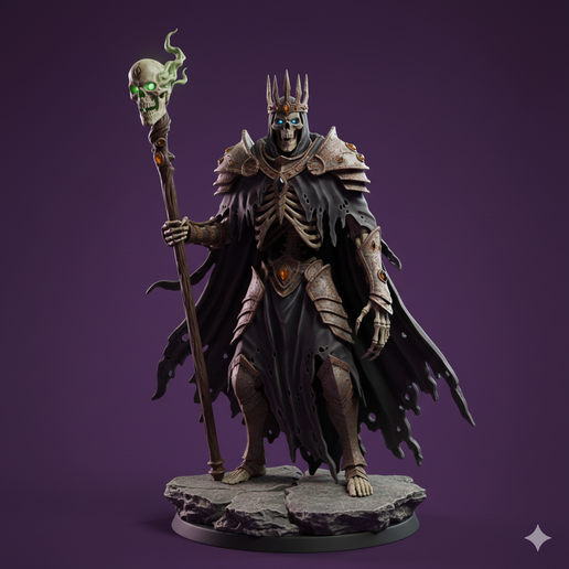 👽 Crypt Lich Master – Undead Spellcaster Overlord – Fantasy STL Model ...