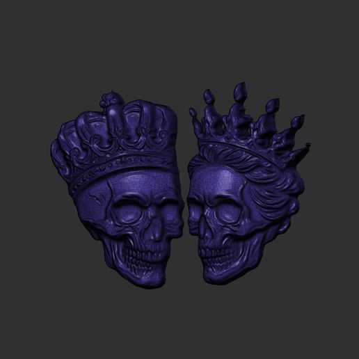 STL file king queen skeleton cnc model 🤴 (OBJ)・Design to download and ...