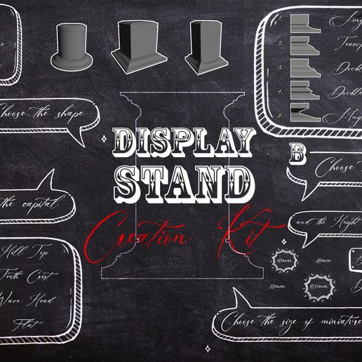 STL file Square Double Curve, Hill Top 12x7H 80mm Miniature Display ...