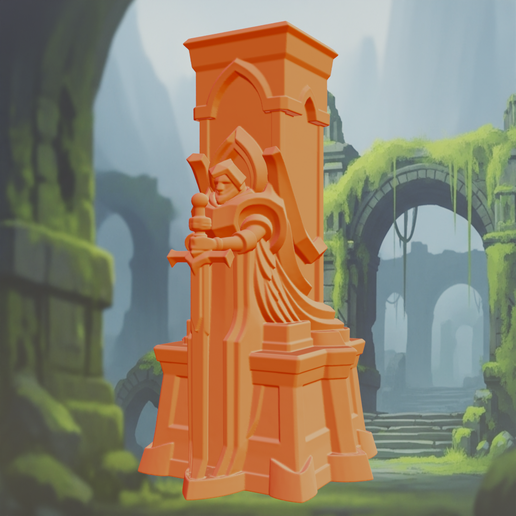 🗡️ Stylized Fantasy Guardian Stone Statue Pillar・Free 3D File for 3D ...