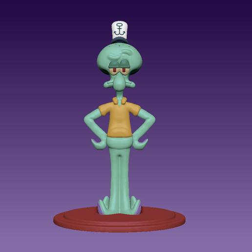 🎩 squidward with krusty krab hat from spongebob squarepants・ STL File ...