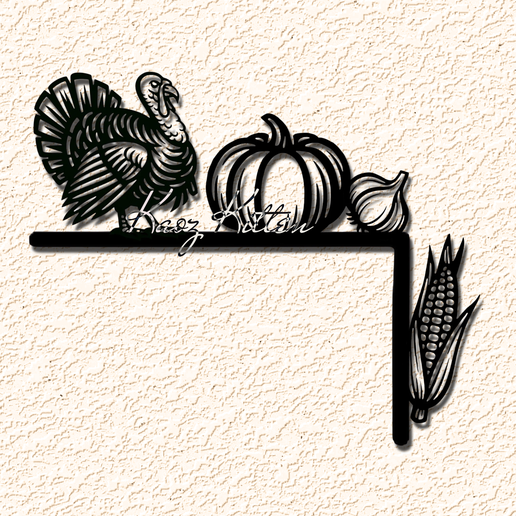 🦃 thanksgiving turkey season door topper・ STL File for 3D printing・Cults