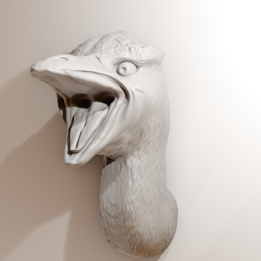 🐦 emu bird screaming head wall mount stl・ STL File for 3D printing・Cults