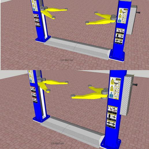 🚗 10th scale Two post lifts・ STL File for ・Cults