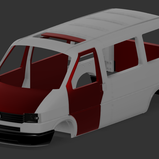 🚗 Volkswagen Transporter T4 SuperSmooth body with functional parts 1/10 ...