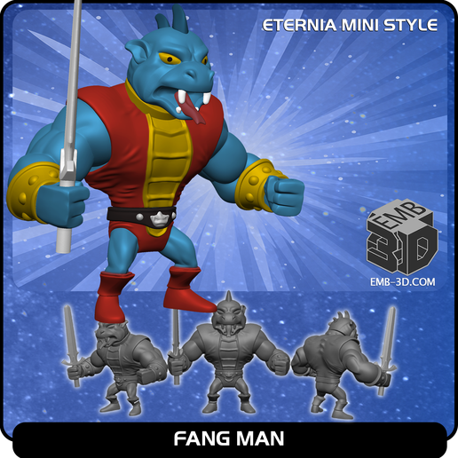 👨 Fang Man - Eternia Mini Style (EMS)・ STL File for 3D printing・Cults