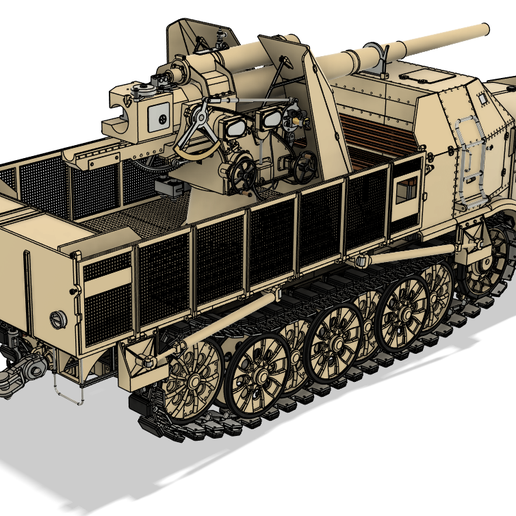 🔫 1/10 RC german 8,8cm Flak 37 Sfl self-propelled gun・ 3D File for 3D ...