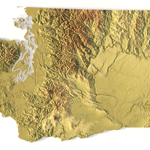Archivo 3D Washington Topographic Map – 3D Model for 3D Printing & CNC ...