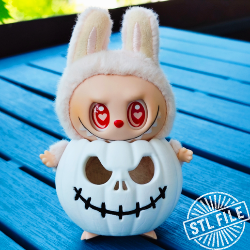 🎃 Labubu Jack holder・Archivo STL para Impresión 3D・Cults