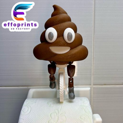 🚽 Poop Riding Toilet Paper Hanger・ 3MF File for 3D printing・Cults