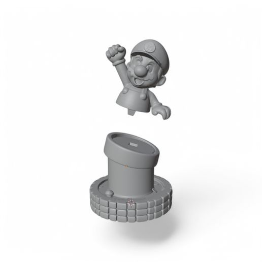 📁 Mario STL File – Super Mario 3D Print Model – Jumping from Pipe Scene ...