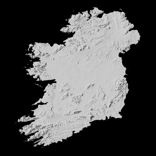Archivo 3D Ireland Topographic Map - 3D Terrain Elevation - Relief 3D ...