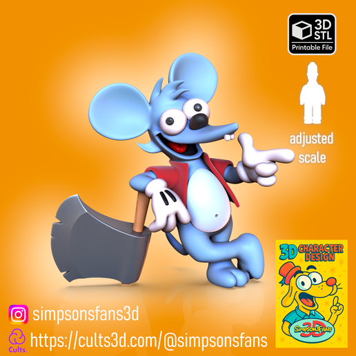 👾 The Simpsons - Itchy - Daly・ 3D File for 3D printing・Cults