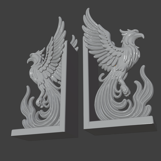 🦅 Phoenix Bookends・ STL File for 3D printing・Cults