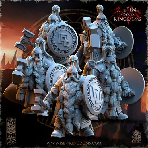 3D file Dwarven Kingdoms Highborn Warriors ⚔️ ・3D printable model to ...