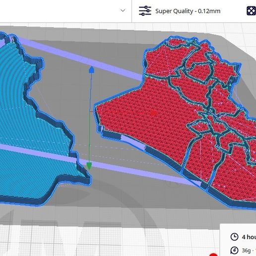 STL file IRAQ Map 🇮🇶 ・3D printable design to download・Cults