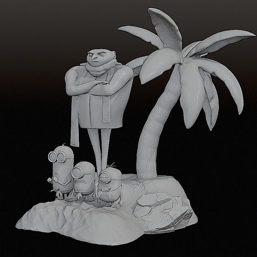 👹 DESPICABLE ME DIORAMA MINIONS CUTTED・ STL File for 3D printing・Cults