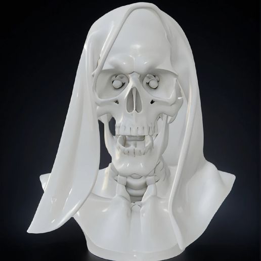 💀 Veiled Bride Skull Bust 3D Model - STL Printable Gothic Sculpture ...