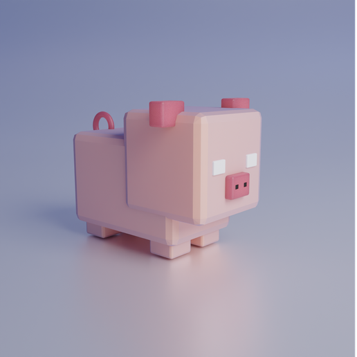 STL file cute cube pig keychain toy 🐖 ・3D printer design to download・Cults