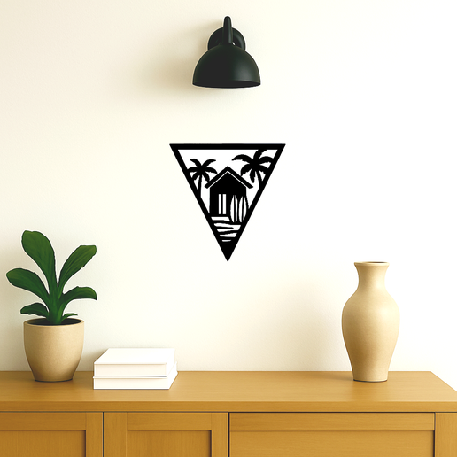 🏖️ Beach hut wall decoration・Fichier STL pour Impression 3D・Cults