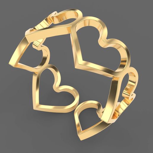 3D file Hearts Ring 🥰 ・3D print object to download・Cults