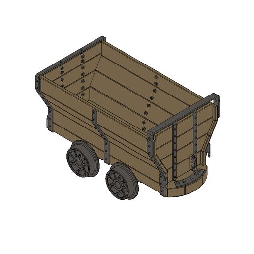 🪵 Wooden Coal Car・ STL File for ・Cults