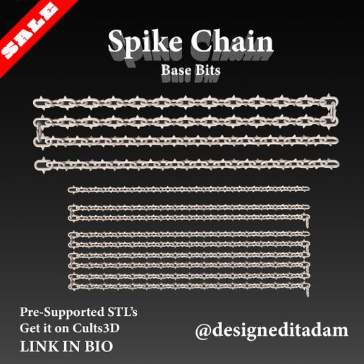 🔗 Spike Chain Bits・ 3D File for 3D printing・Cults