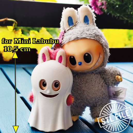 👻 10,5cm Mini Kind Ghost Labubu・ STL Datei für 3D-Druck・Cults