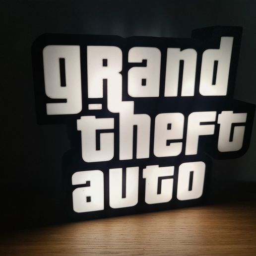 📦 Multi Colour Grand Theft Auto GTA V VI LED Box Lightbox Desktop or ...
