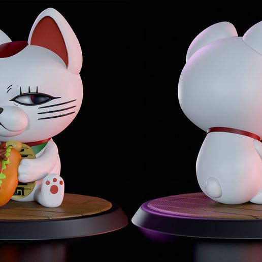 Archivo STL Turbo Abuela (Cat) - DAN DA DAN (pose comiendo 2) 🐱 ・Diseño ...