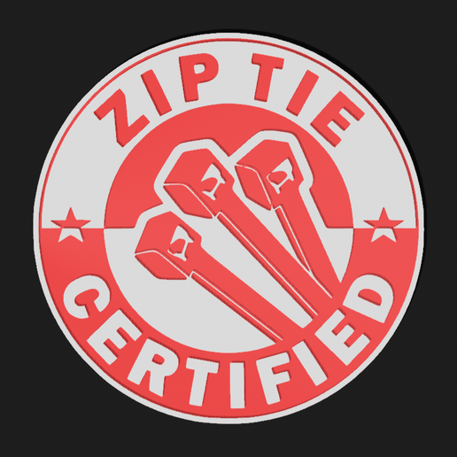 🤐 Zip Tie Certified Logo - Coaster - Badge・ STL File for 3D printing・Cults