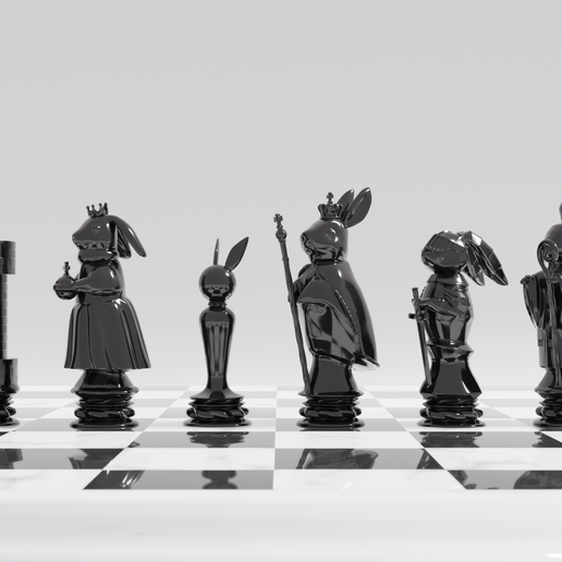 🐇 Rabbit Chess Set・ 3D File for 3D printing・Cults