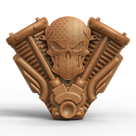 3D file 3D Model STL File for CNC Router Laser & 3D Printer 4433 Skull ...