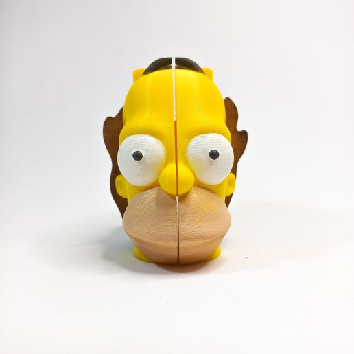 💇 HOMER SIMPSON WITH AND WITHOUT HAIR (FACE CHANGE)・ STL File for ・Cults
