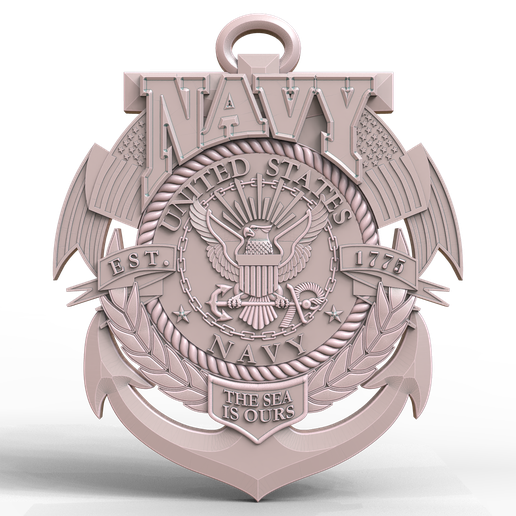 3D file 3D Model STL File for CNC Router Laser & 3D Printer Navy Usa ...