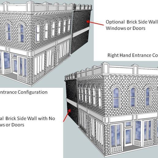 🏗️ HO Scale Main Street 14 Corner Building・Free STL File for ・Cults