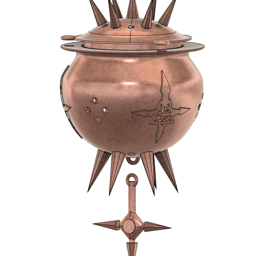 👻 Ghost Inspired Spiky Thurible・ 3D File for 3D printing・Cults