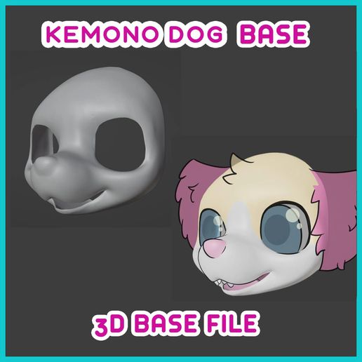 🐕 3D Printable Kemono Dog Fursuit Base・ STL File for 3D printing・Cults