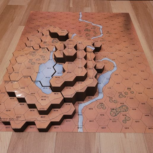 🗺️ BATTLETECH TERRAIN MAP SET#2: MOUNTAIN LAKE・Free STL File for ・Cults