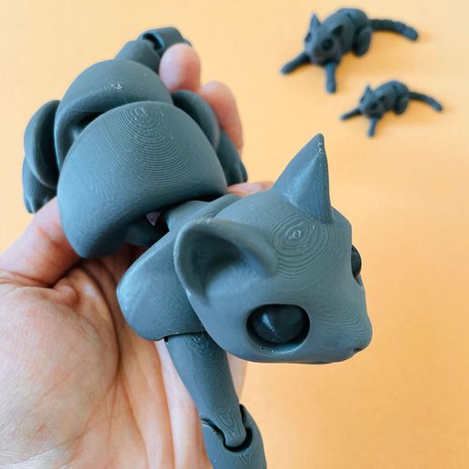 🐱 little cat — articulated flexi print-in-place fidget animal・ 3D File ...