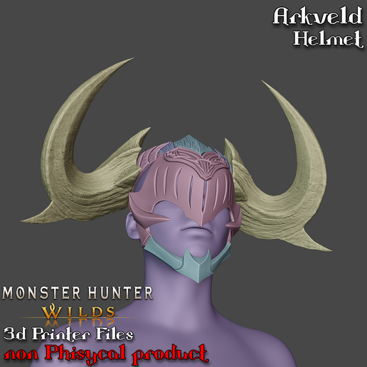 🪖 Arkveld Cosplay Helmet Monster Hunter Wilds・ 3D File for 3D printing ...