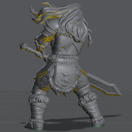 ♀️ Female Dwarf Greatsword Barbarian | Fantasy Miniature・ STL File for ...