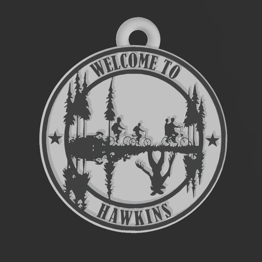 STL file stranger things keychain 🗝️ ・3D printer model to download・Cults