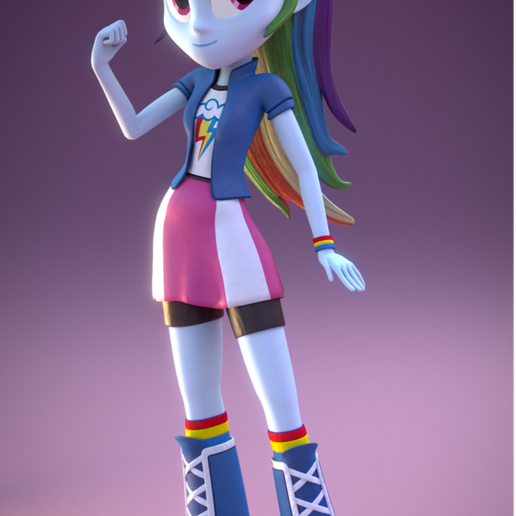 🌈 Rainbow Dash Equestria Girls - My Little Pony 3D STL Model for ...