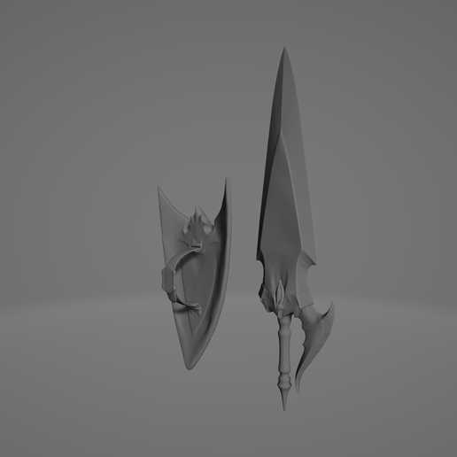 STL file MONSTER HUNTER WORLD GUILD PALACE SWORD AND SHIELD 👹 (OBJ)・3D ...